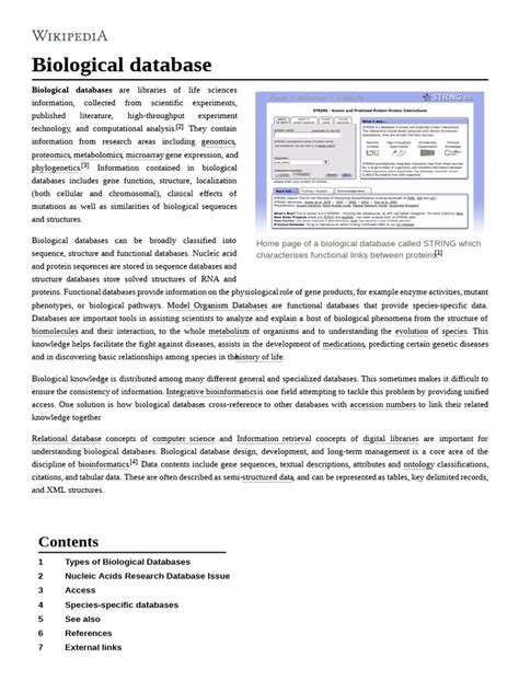 Biological Database Download Free Pdf Genetics Molecular Biology
