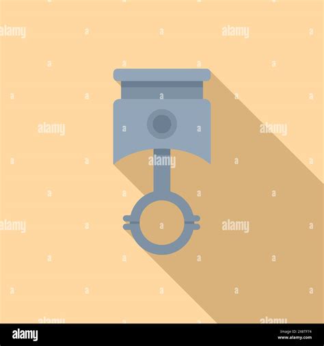 Simple And Modern Flat Design Vector Graphic Of An Engine Piston On A Warm Beige Background