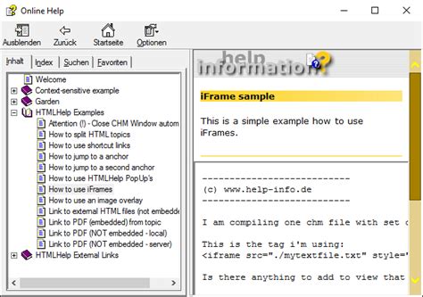 Html Iframe Contents Not Visible In A Chm File Stack Overflow