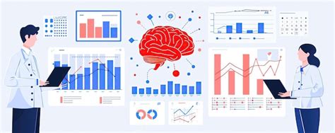 Aidriven Analytics Charts And Ai Brain Flat Design Illustration Premium Ai Generated Image