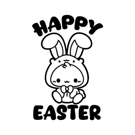 Cute Easter Bunny Happy Easter Outline D 1260136