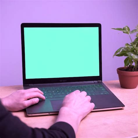 Green Screen Laptop On Table Premium Ai Generated Image
