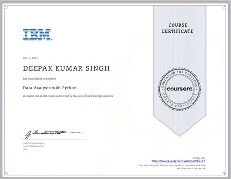 Deepak Kumar Singh On Linkedin Im Happy To Share That Ive Obtained A New Certification Data