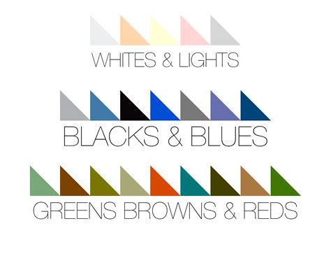 Laundry Color Sorting Chart For Easy Clothes Washing