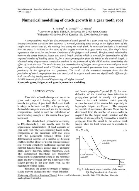 Pdf Numerical Modelling Of Crack Growth In A Gear Tooth Root