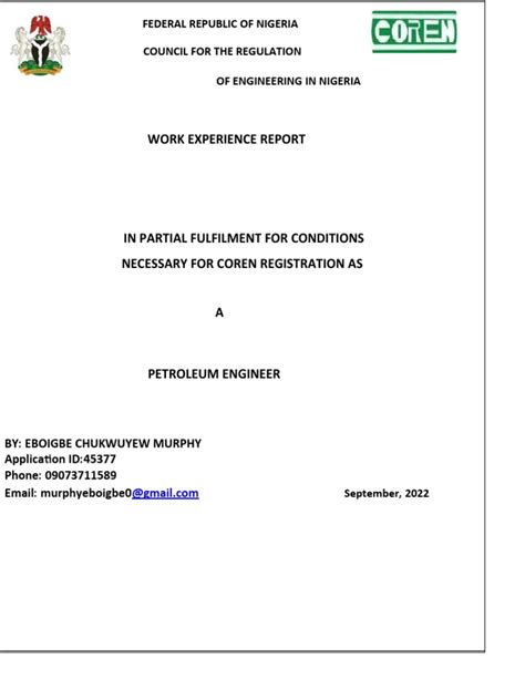 Murphy Coren Work Experience Report Pdf Logistic Function Simulation