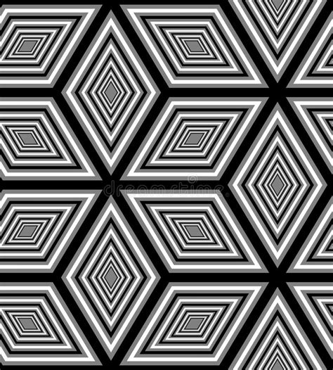 Monochrome Rhombus Shape Pattern Design Background Stock Vector