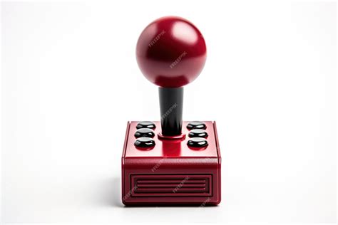 A Classic Red Joystick And Button Panel Ready For Gaming Action On A Clear Png Or White