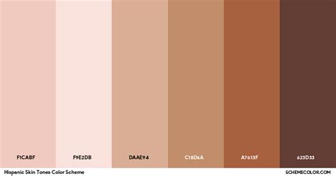 Hispanic Skin Tones Color Scheme Palettes