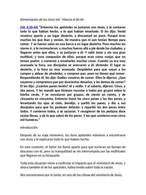 Alimentación De Los Cinco Mil Pdf Jesús Cristo Título