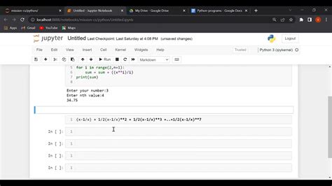 Python Program To Calculate The Sum Of The Given Series Youtube