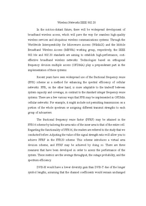 Wireless Networks Ieee 80220 Wireless Networks Ieee 802 In The Not Too Distant Future There