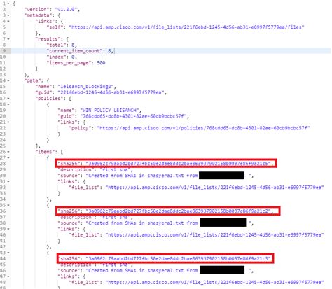 export an application blocklists from the amp portal with apis cisco