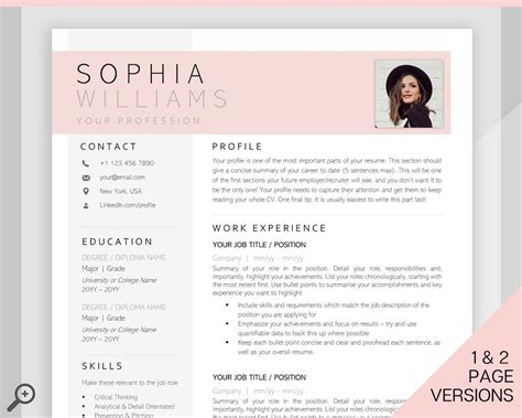 Cv Template With Photo Professional Resume Template Word Cv Design Executive Resume Template