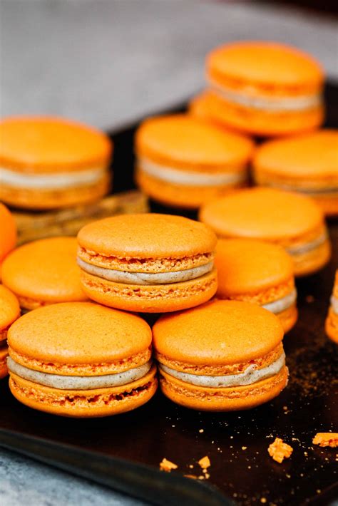 Pumpkin Macarons With Spiced Buttercream Chelsweets