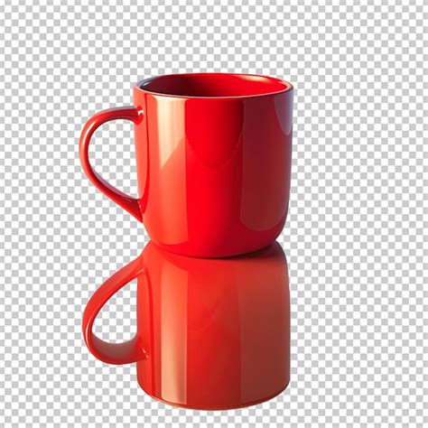 Premium Psd Red Mug With Reflections