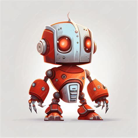 Premium Photo Character Design Of Little Cute Robot On Isolated