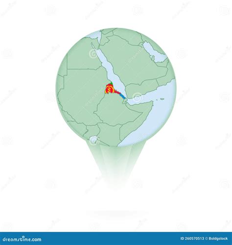 Eritrea Map Stylish Location Icon With Eritrea Map And Flag Cartoon