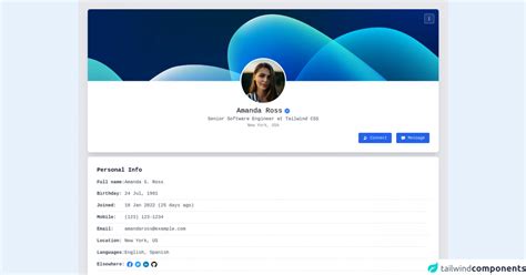 Tailwind Css And Alpinejs Profile Page Alpinejs Pages Charts