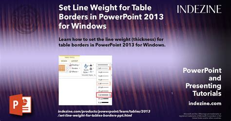 Set Line Weight For Table Borders In Powerpoint 2013 For Windows