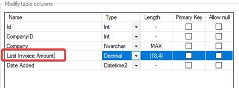 Modify SQL Server Table Columns