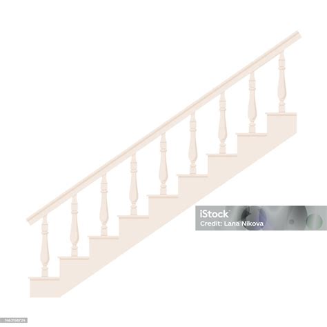 펜싱을 위한 난간 동자가 있는 돌 난간 궁전 울타리 기둥이 있는 발코니 난간 장식 난간 성 건축 요소 흰색 배경에 격리된 평면 벡터 그림 0명에 대한 스톡 벡터 아트 및
