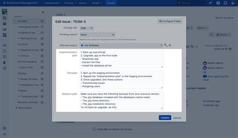 3 create and update custom fields jira service management data