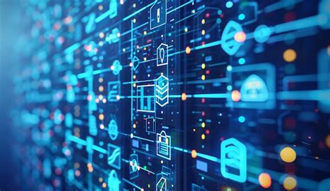 High Tech Futuristic Digital Data Center Background With Glowing Light