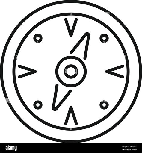 Compass With Wind Rose Showing Direction Icon In Outline Style Isolated