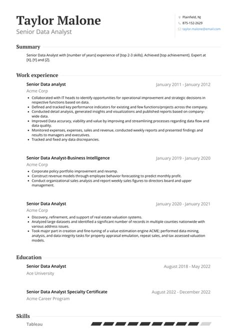10 Senior Data Analyst Resume Examples That Work