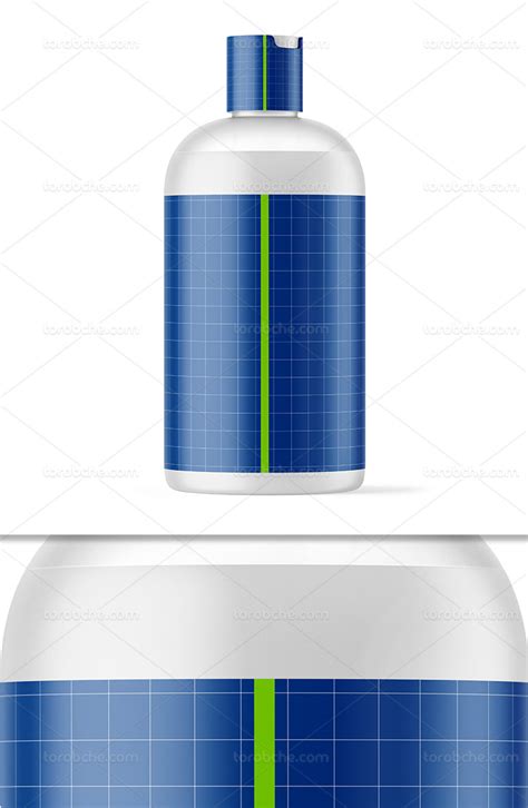 موکاپ قوطی شامپو کوچک گرافیک با طعم تربچه طرح لایه باز