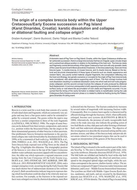 Pdf The Origin Of A Complex Breccia Body Within The Upper Cretaceous