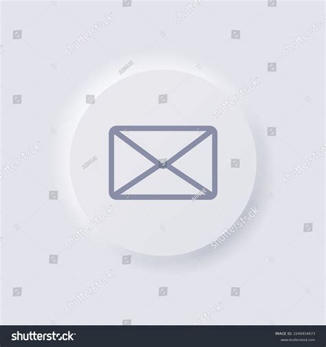 Envelope Icon White Neumorphism Soft Ui Stock Vector Royalty Free Shutterstock