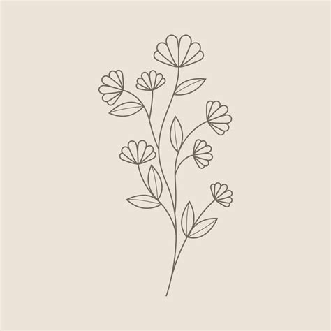 Bladeren En Bloemen Lijn Tekening Lijn Tekening Bloem Sjablonen Bloemen Teken Ideeen Bloemen