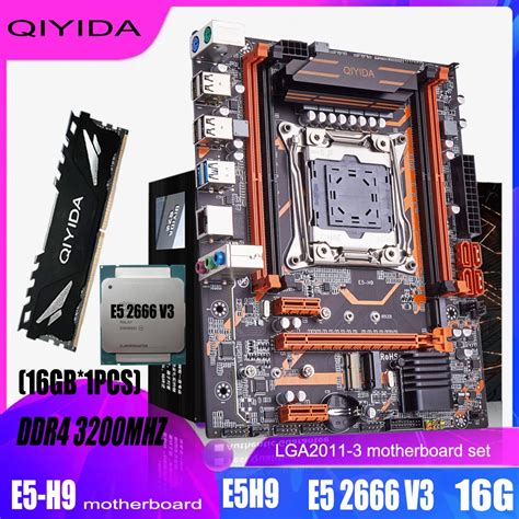 Qiyida X99 Motherboard Combo Kit Set Lga 2011 3 Xeon E5 2666 Cpu V3