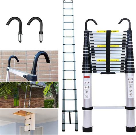 20 Ft Telescoping Ladder Extension Aluminum 62m Tall Loft Ladder With