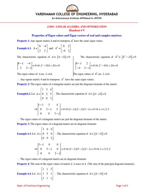 a7003 lao handout 9 pdf eigenvalues and eigenvectors matrix