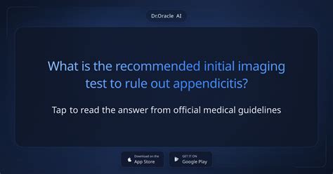 What Is The Recommended Initial Imaging Test To Rule Out Appendicitis