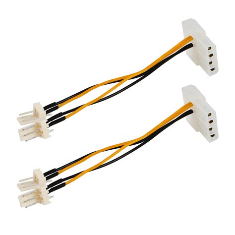 Buy Pngknyocn 3 Pin Fan To 4 Pin Molex Pass Through Power Adapter Cable