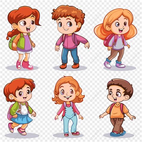 Cartoons Clipart Ibat Ibang Cartoon Bata Na May Ibat Ibang Poses Vector Clipart Ng Mga Bata