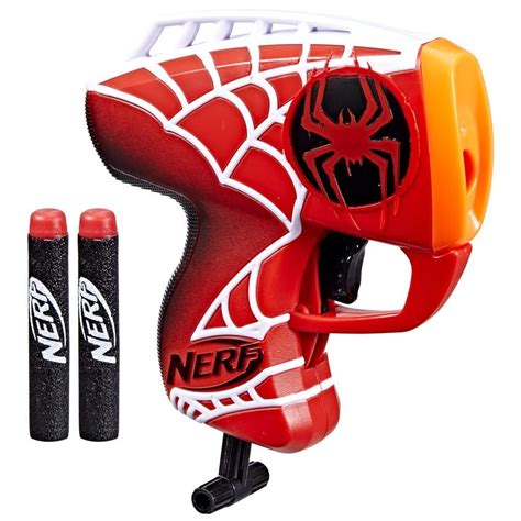 Nerf Microshots Spider Man Miles Morales Mini Dart Blaster Movie Inspired Design Includes 2
