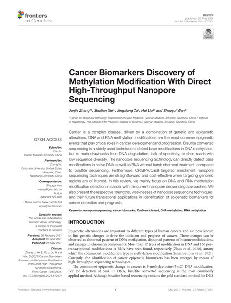 Pdf Cancer Biomarkers Discovery Of Methylation Modification With