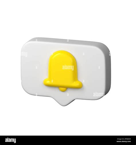 Speech Bubble With Yellow Bell Notification Symbol On White Symbol Of Notification Alert In