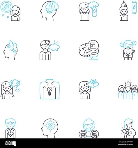 Emotional Intelligence Linear Icons Set Empathy Self Awareness Self Regulation Motivation