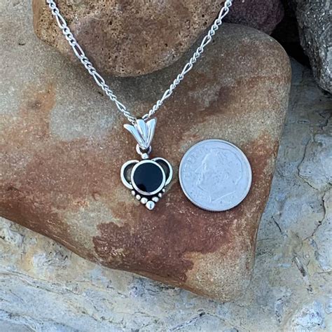 Dainty Black Onyx Heart Pendant Gle Good Living Essentials