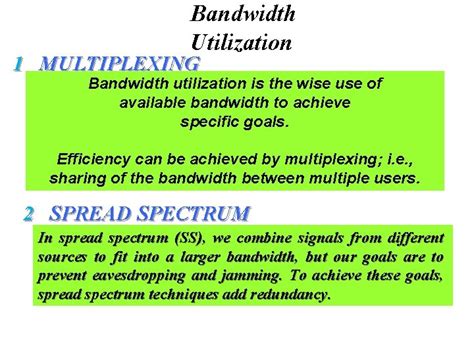 Bandwidth Utilization 1 Multiplexing Bandwidth Utilization Is The