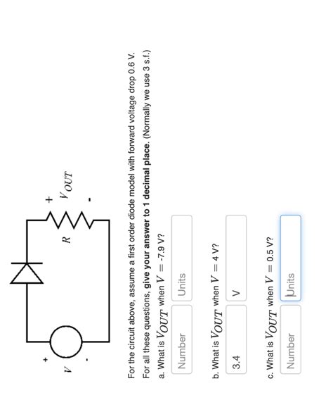 Solved For The Circuit Above Assume A First Order Diode Chegg