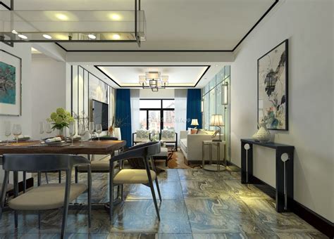 中式风格三居室123平餐厅装修效果图片大全装信通网效果图