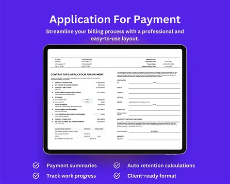 Construction Payment Application Schedule Of Values Template