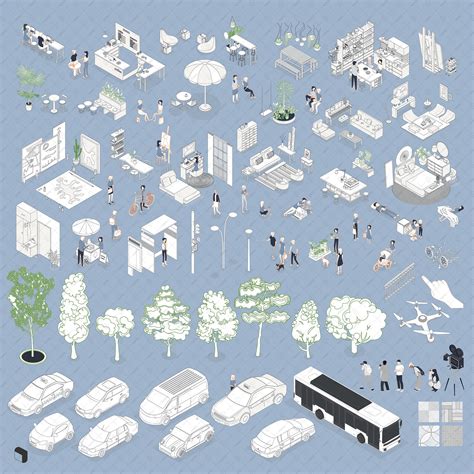 Axonometric Section Drawing Creative Content Bundle Toffu Co